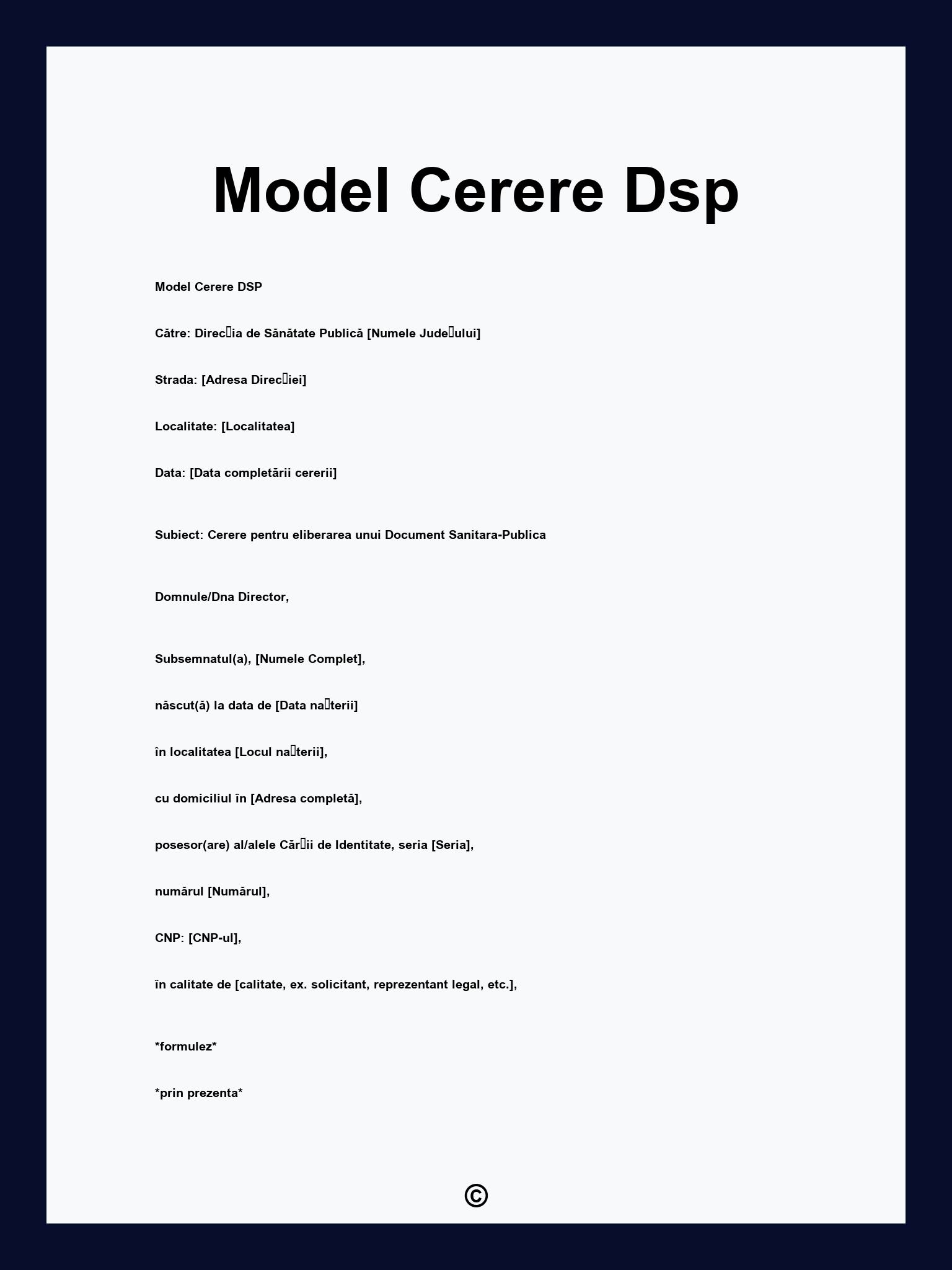 Model Cerere Dsp